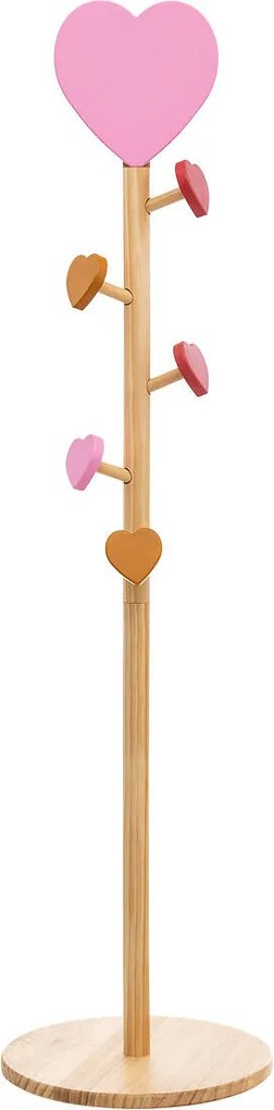 Stojanový věšák pro děti LOVE, háčky srdíčka, 135 cm