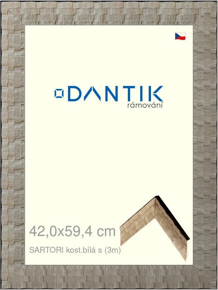 DANTIK rámeček 42x59,4 | SARTORI kost.bílá s (Plexi Čiré)