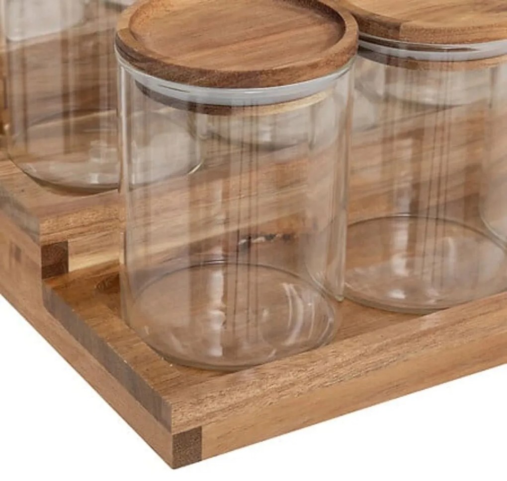 JJA Sada 9ks kořenek s akátovým víčkem (180ml) + schůdky na kořenky AKAT HARMONY