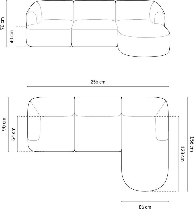 Sametová rohová pohovka v petrolejové barvě (pravý roh/s lenoškou) Campi – Cosmopolitan Design