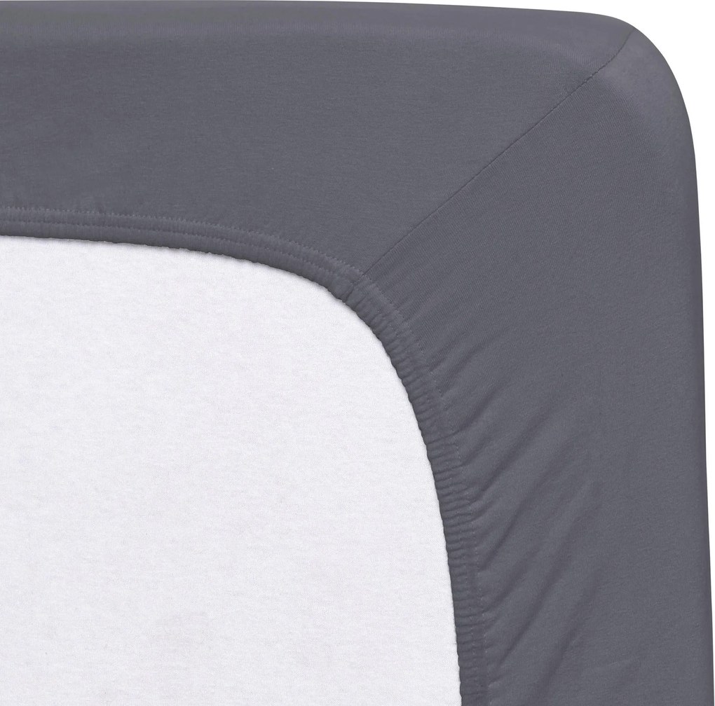 XXXLutz ELASTICKÉ PROSTĚRADLO, žerzej, tmavě šedá, 140-160/200-220 cm Florella - Prostěradla - 004388002609