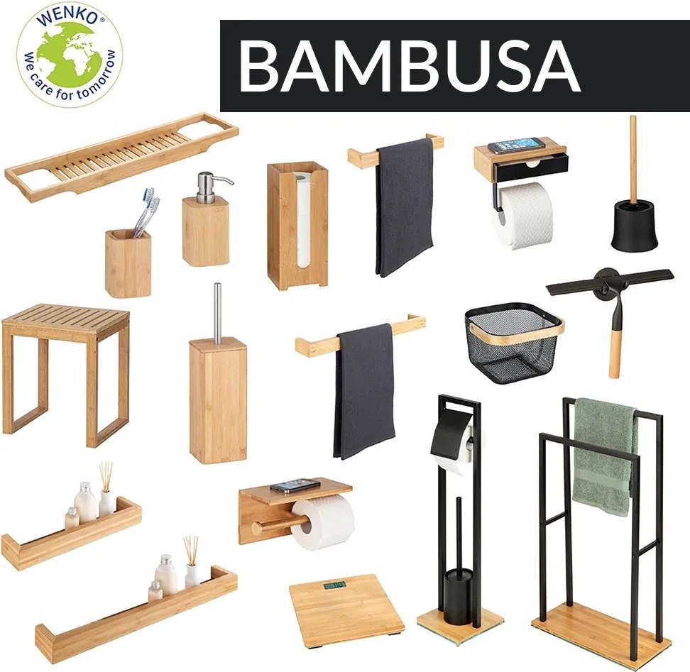 Držák toaletního papíru BAMBUSA, bambus, Wenko
