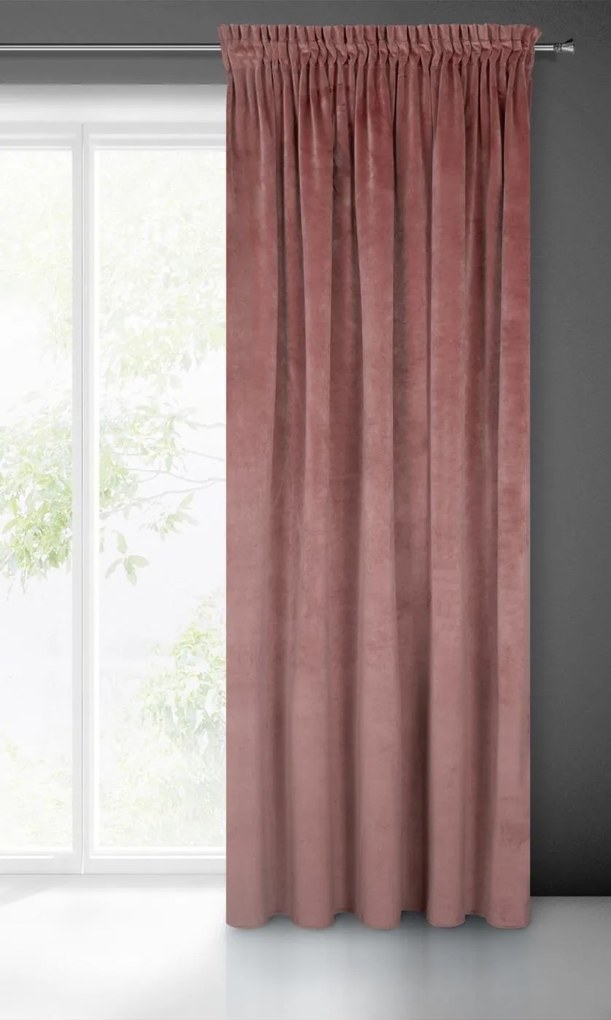 ZATEMŇOVACÍ ZÁVĚS NA PÁSCE VILLA 140X270 CM STARORŮŽOVÁ