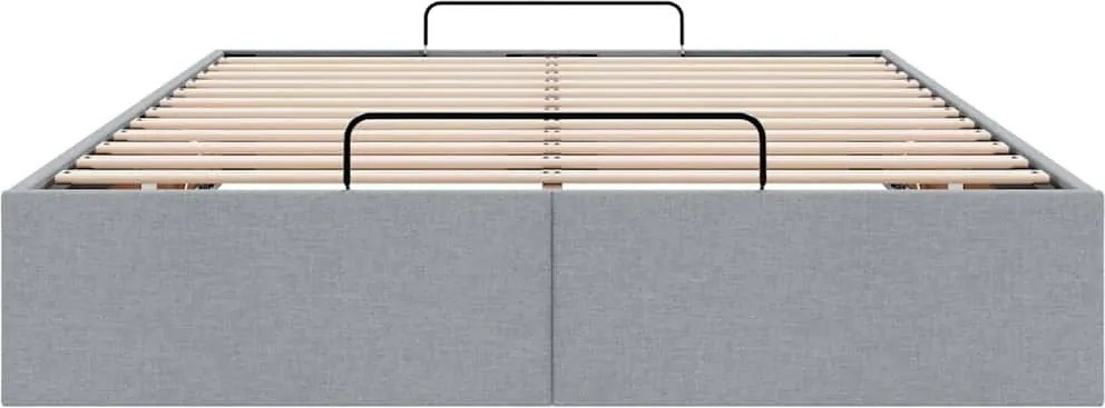 Osmanský rám postele bez matrací světle šedá 120x190 cm textil 3310861