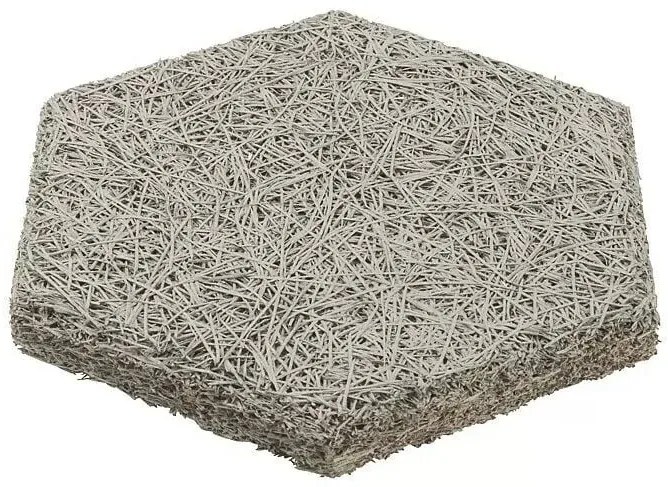 Fibrotech Akustický obkladový panel Hexagon, bílý cement, dřevitá vlna, 250 × 289 × 25 mm, signální šedá, 18 ks