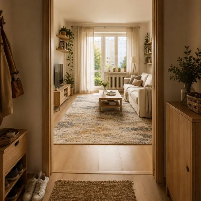 Protiskluzový koberec NOVO mramor béžový