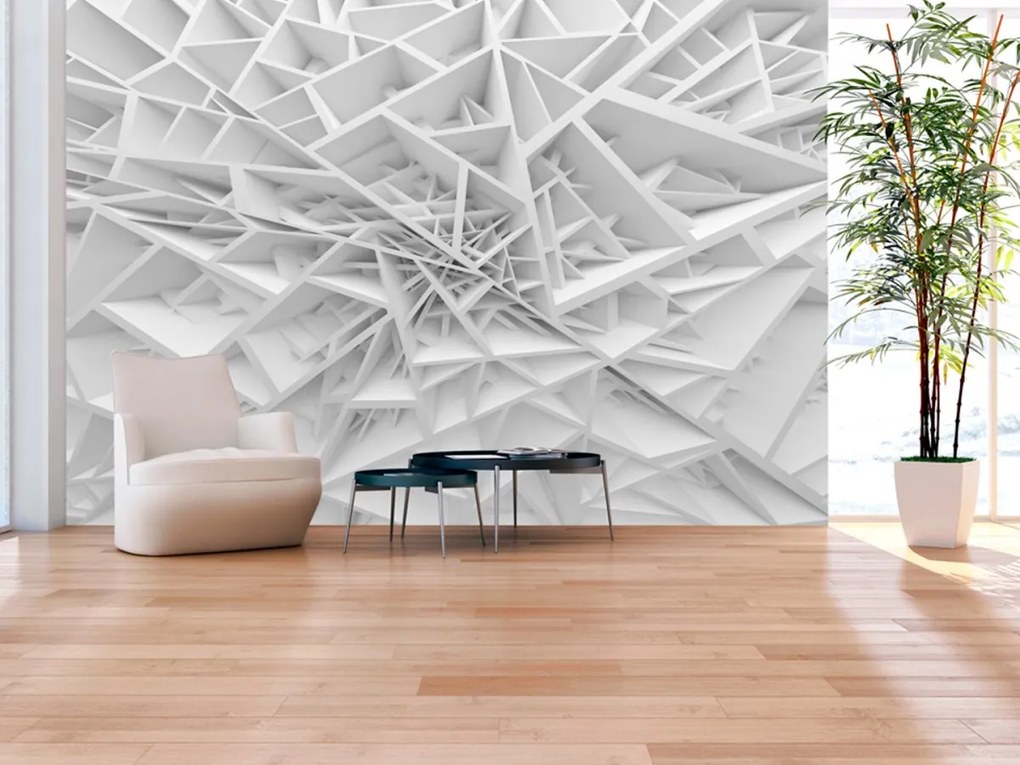 Murando DeLuxe 3D tapeta bílý labyrint Velikost (šířka x výška): 400x280 cm