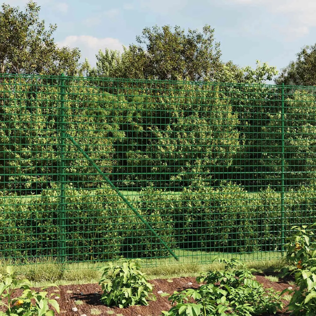 Drátěný plot s kotevními hroty zelený 2 x 25 m 154110