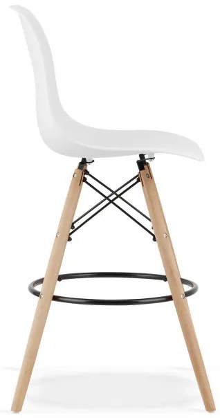Set čtyř jídelních židlí LAMAL - bílé (hnědé nohy) 4ks