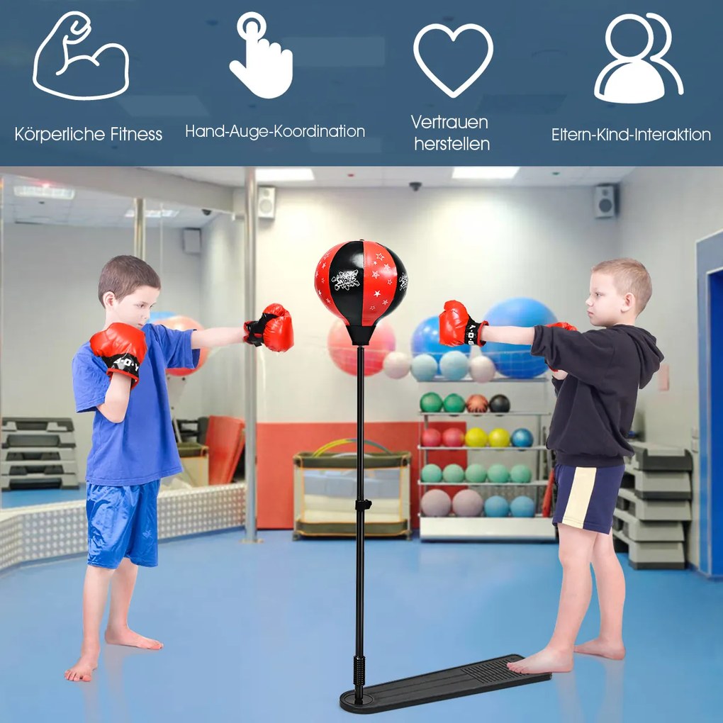 Costway Dětský boxovací míč 85-130 cm výškově nastavitelný boxerský míč boxerská