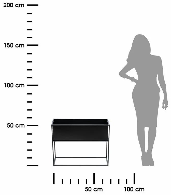 Květináč na stojanu KAART 50 cm černý