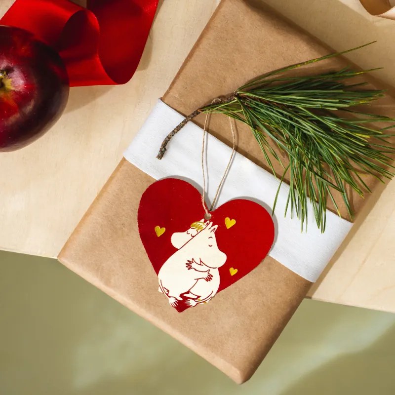 Vánoční dekorace Moomin Heart, překližka