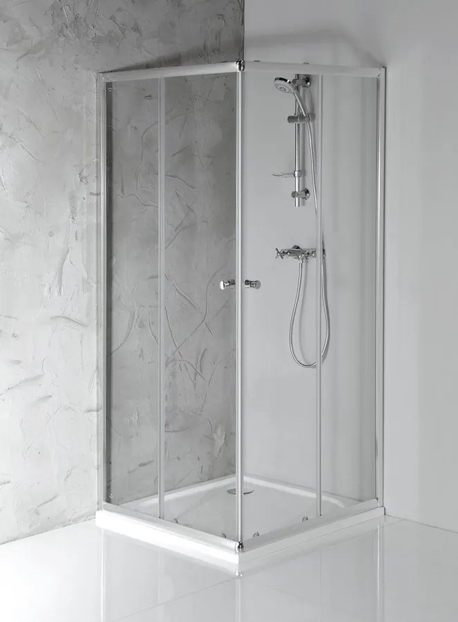 Aqualine Aqualine, AGGA čtvercová sprchová zástěna 800x800mm, čiré sklo, HLF808Y