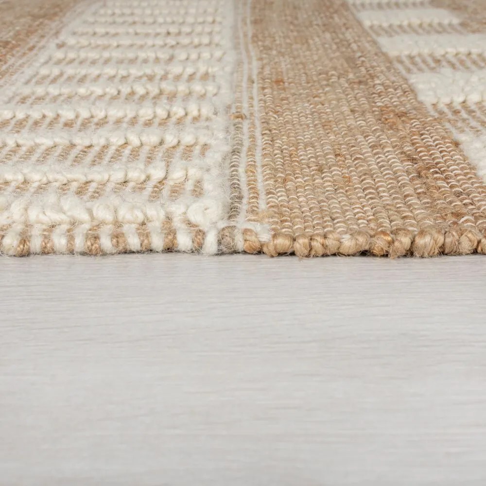 Flair Rugs, Kusový koberec Jubilant Medina Jute Natural/Ivory, 200x290, béžová, ložnice
