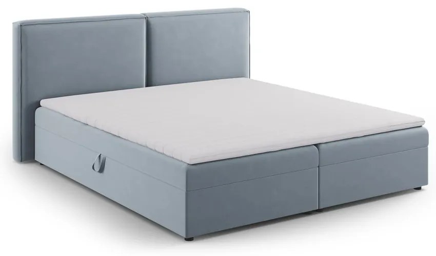 Světle modrá boxspring postel s úložným prostorem 160x200 cm Arendal – Cosmopolitan Design
