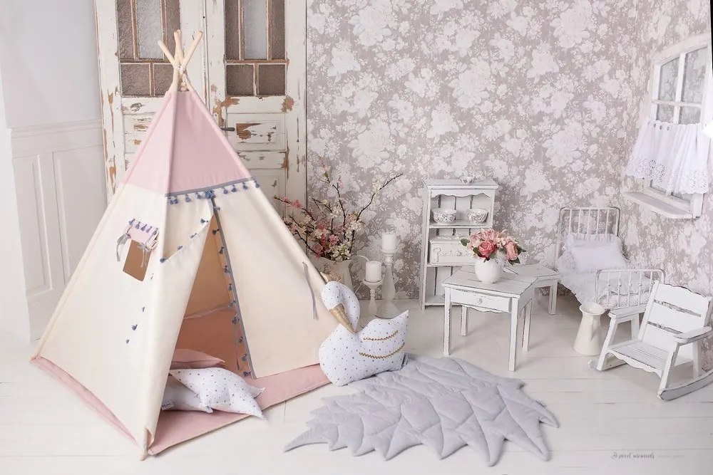 lovel.cz Dětský teepee stan Tasel Boho - Pink