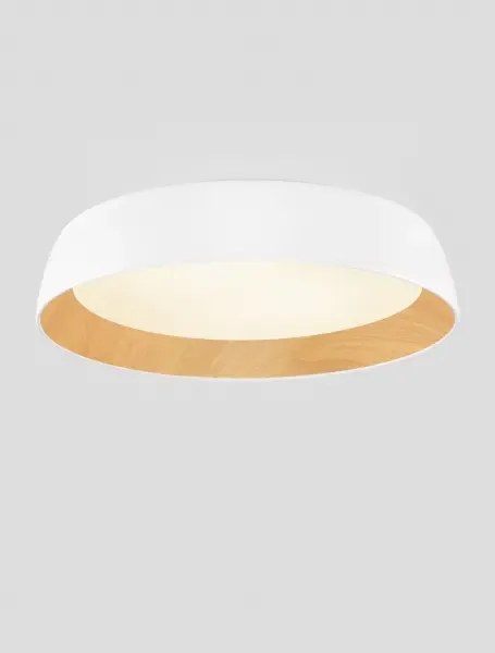 LED stmívatelné bílo-dřevěné moderní stropní svítidlo Sigi 2