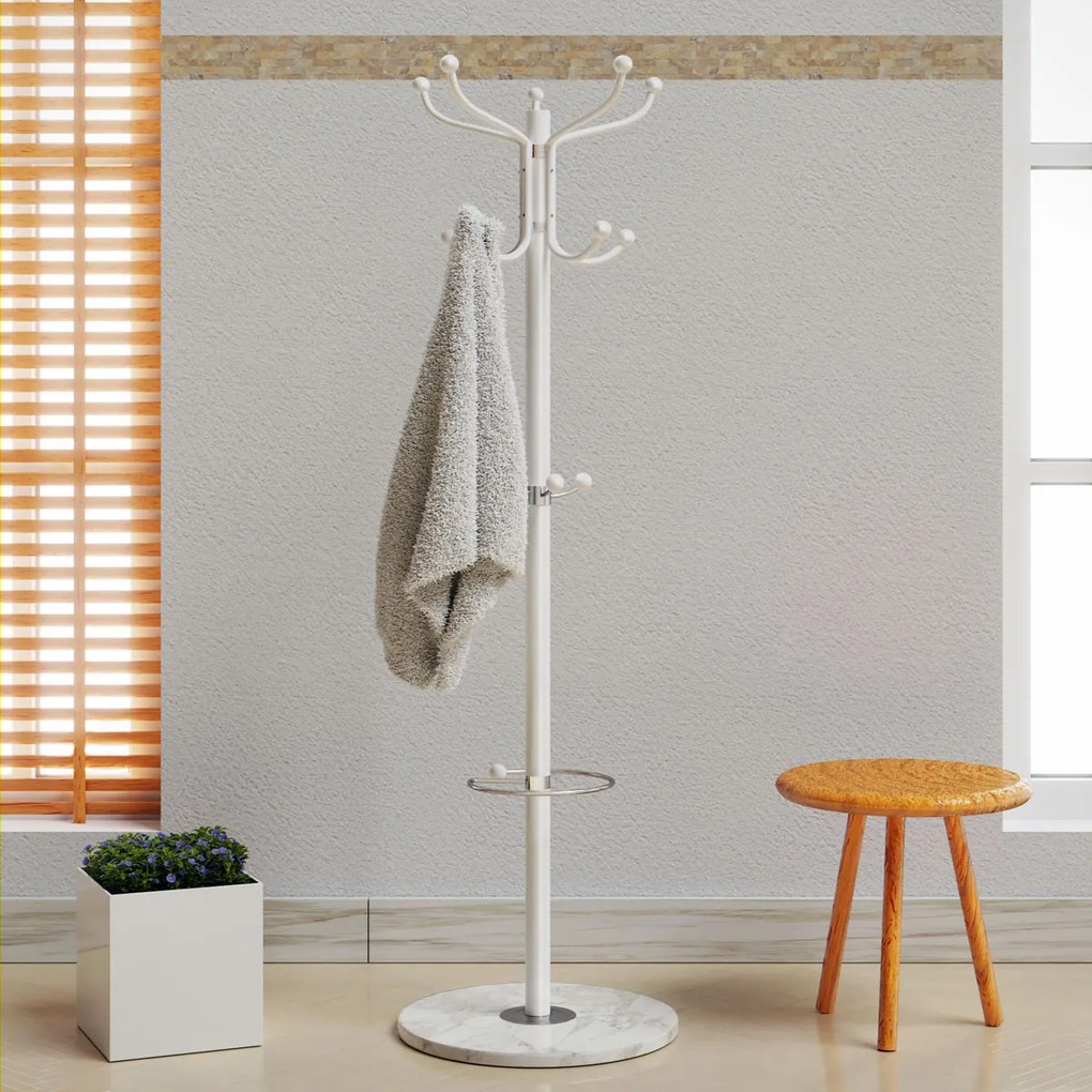 Deuba Stojanový věšák na oděvy – bílý 173cm