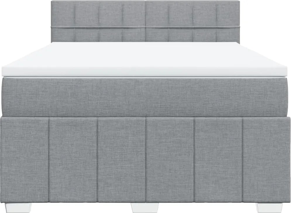 Box spring postel s matrací světle šedá 140 x 190 cm textil 3289363