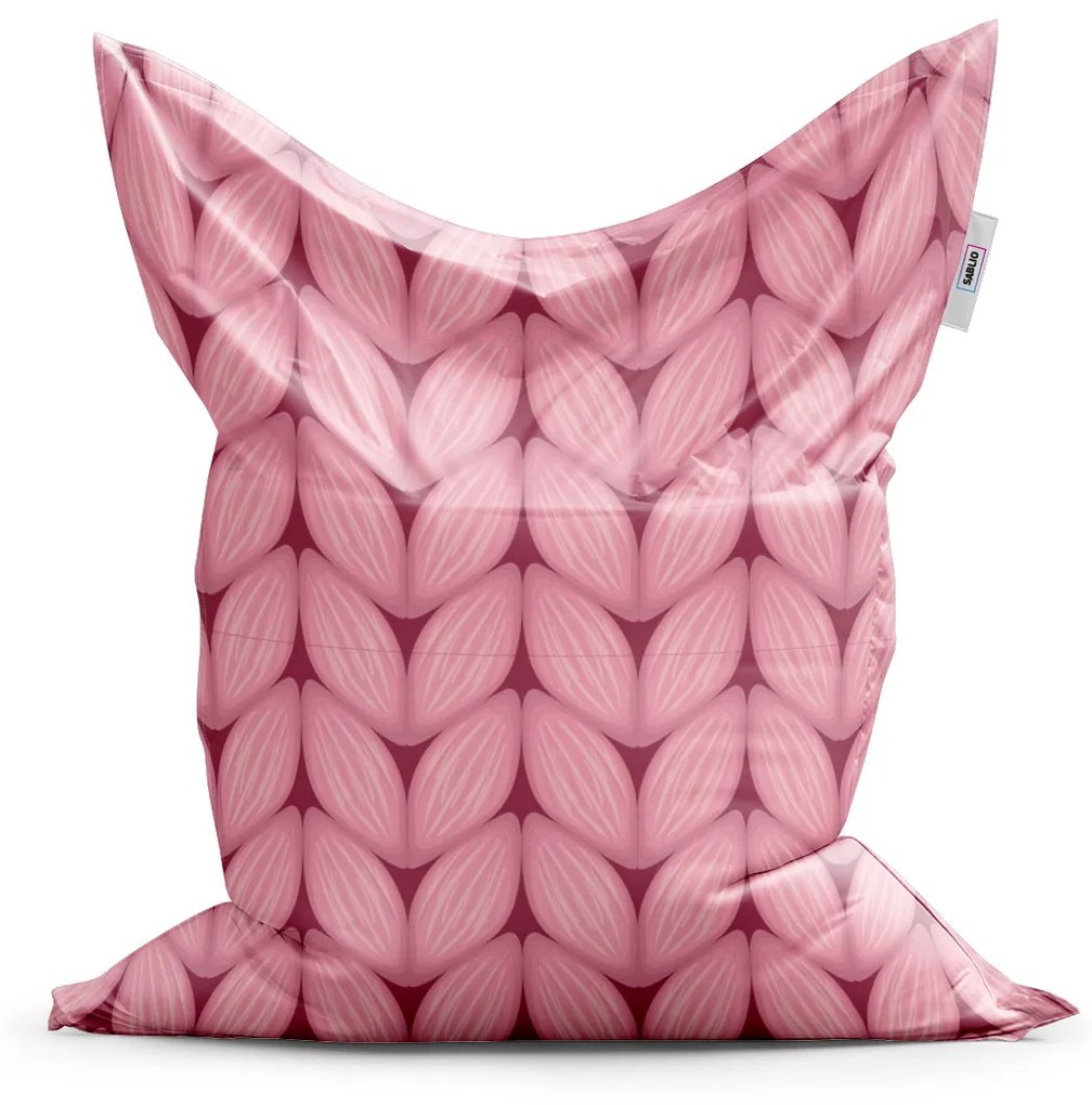 Sedací vak SABLIO - Růžové pletení z vlny 200x140 cm