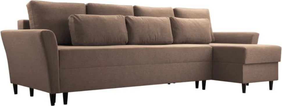 Rohová rozkládací sedací souprava do L REGO, 281 cm, s úložným prostorem Roh pohovky: Pravý roh, Barva látky: Čokoládová (Kenya Chocolate)
