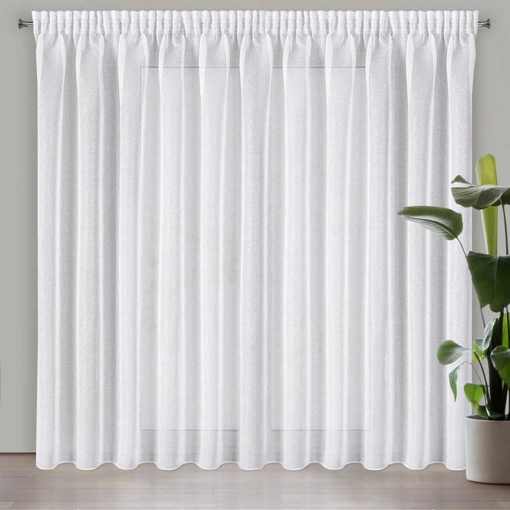 ZÁCLONA NA PÁSCE LENA 350X270 CM BÍLÁ