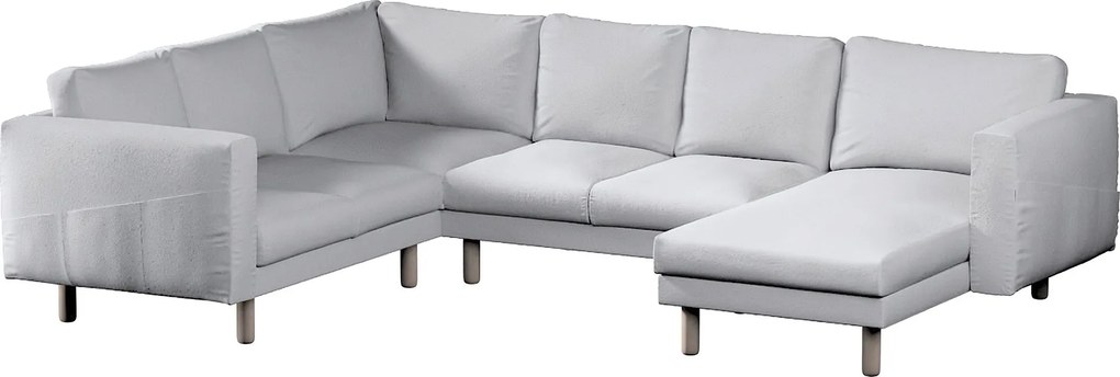 Potah na pohovku IKEA Norsborg rohová, 5-místná se šezlongem barva bílá látka pletený vzor