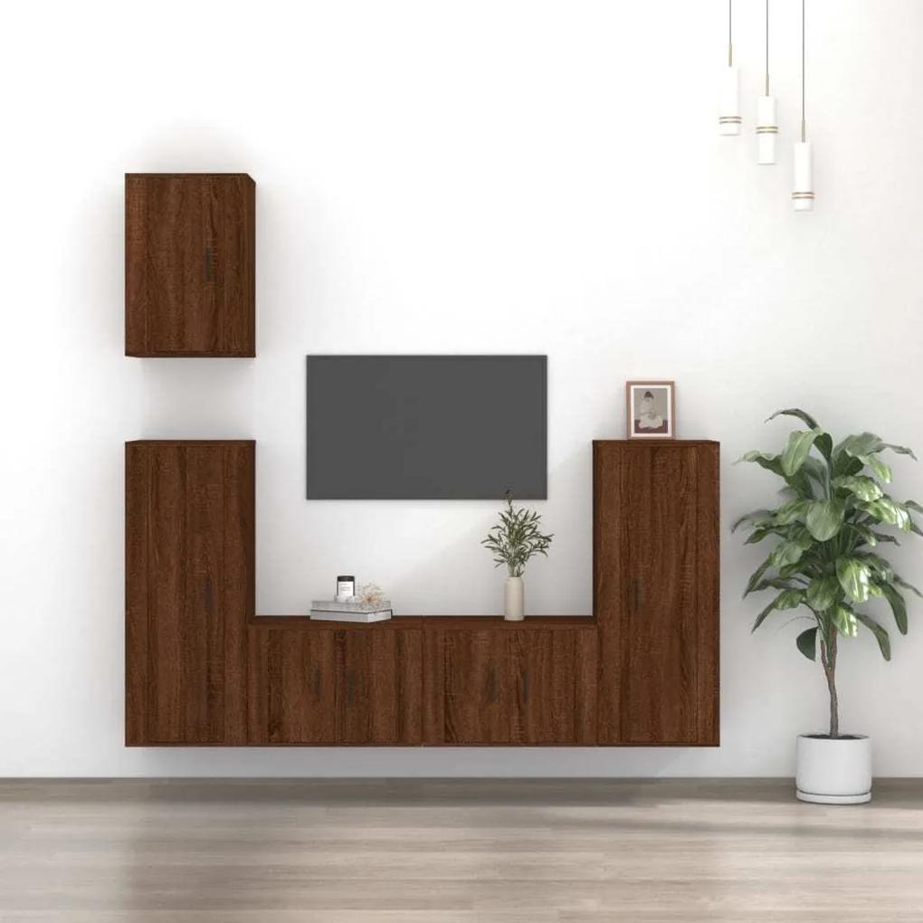 vidaXL 5dílný set TV skříněk kompozitní dřevo [3188778] Barva: Černá