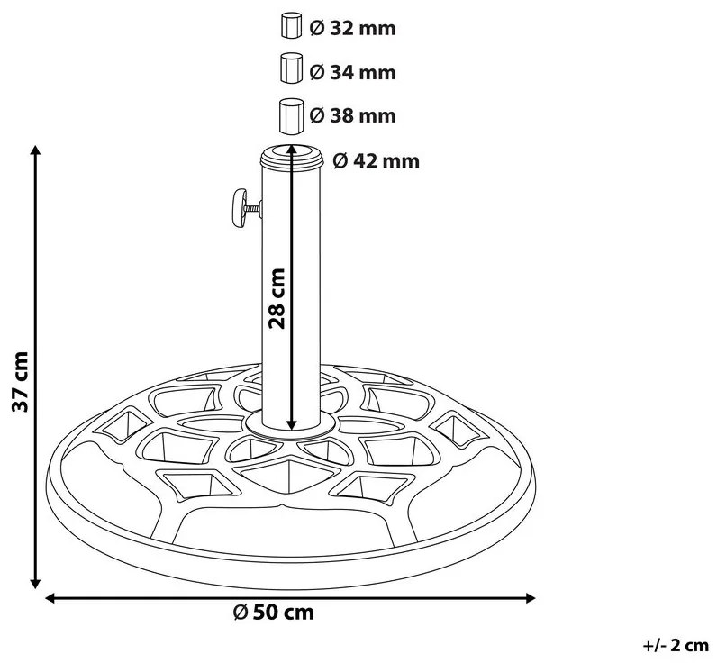 Stojan na zahradní deštník černý ⌀ 50 cm CETO Beliani