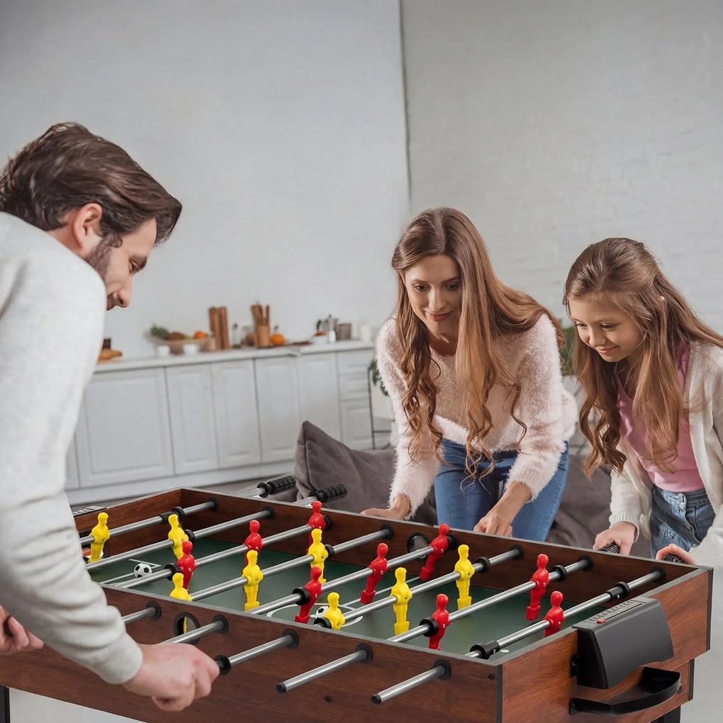 Costway 4 v 1 Multiherní stůl se stolním fotbalem a kulečníkem a vzdušným