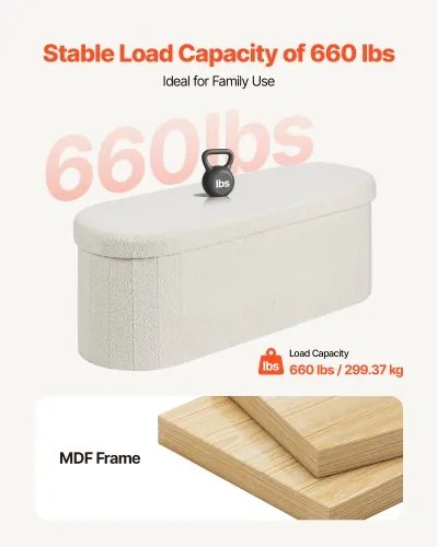 Oválný úložný taburet, Nosnost 299,371 kg VEVOR – 1060 × 355 × 340 mm