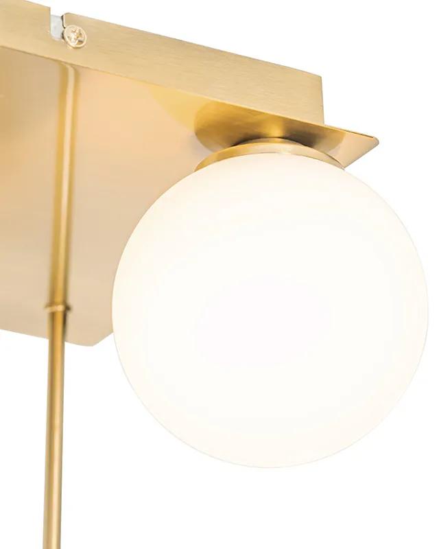 Moderní stropní svítidlo zlaté s opálovým sklem 5-light - Athens