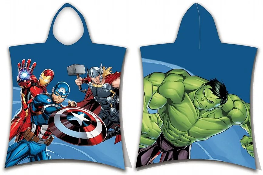 Jerry Fabrics Plážová osuška pončo Avengers Hero 50x115 cm