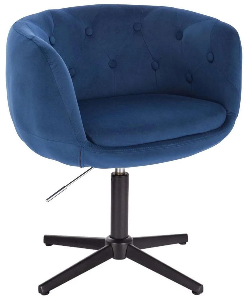 LuxuryForm DESIGN Otočné křeslo MONTANA VELUR na černém kříži - modré