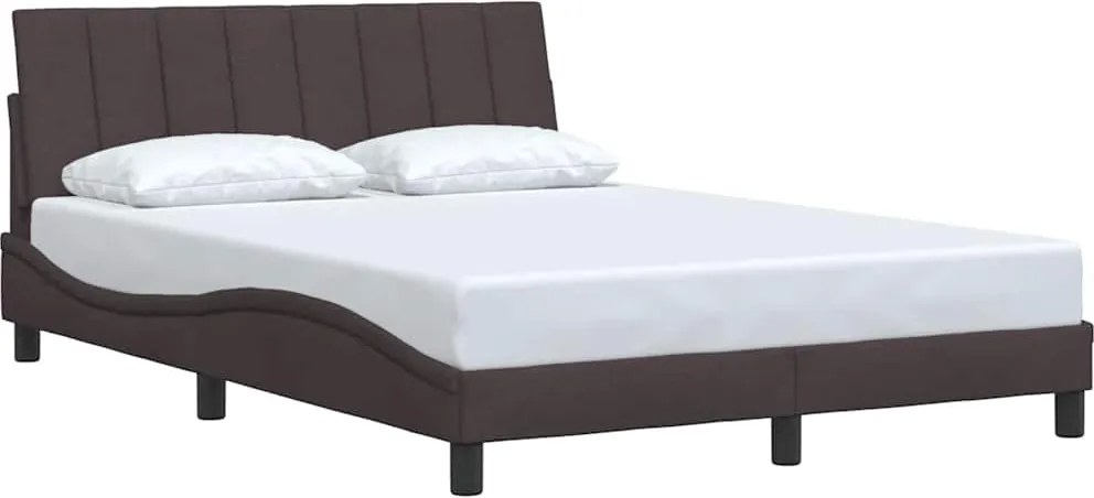 Rám postele bez matrace Hanko tmavě hnědý 140 x 190 cm textil 3310387