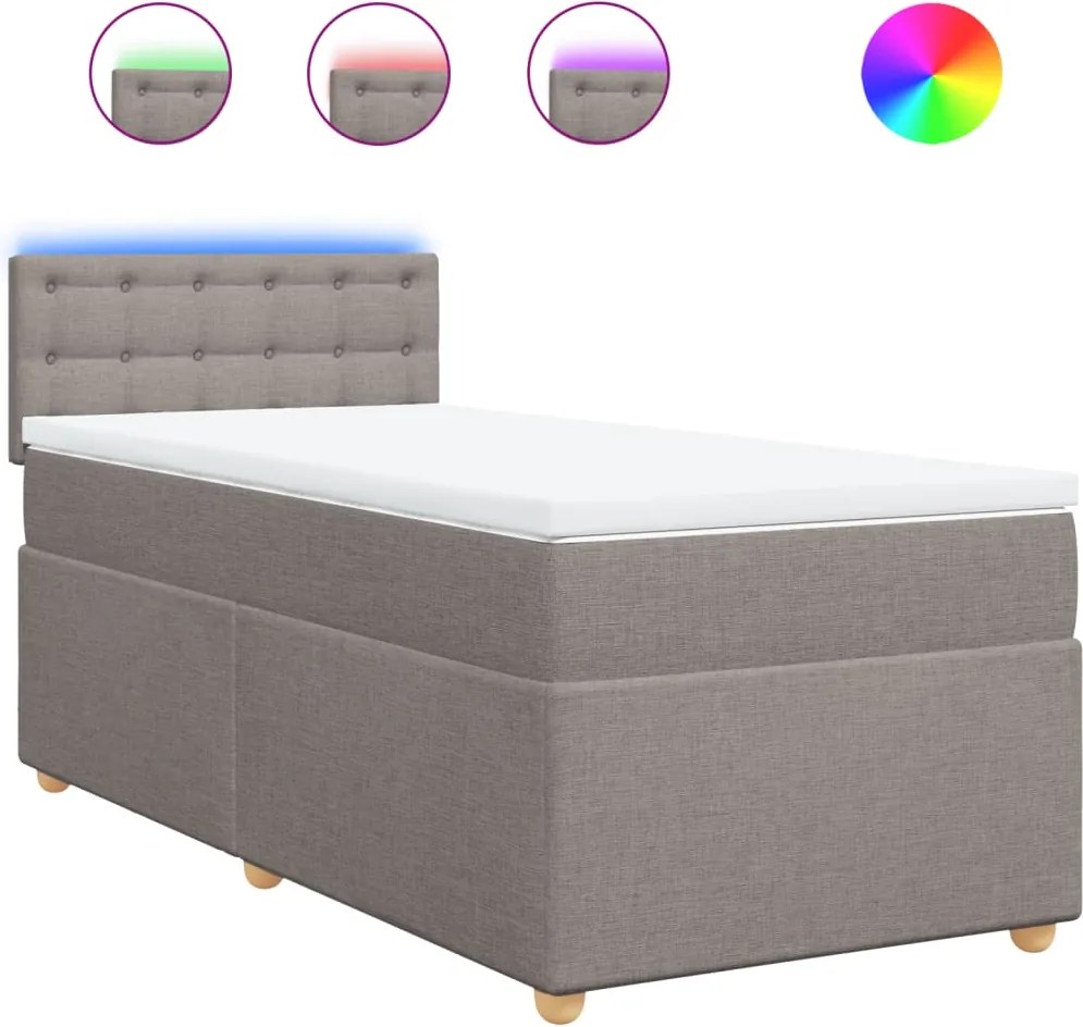 Box spring postel s matrací taupe 100 x 200 cm textil 3288909