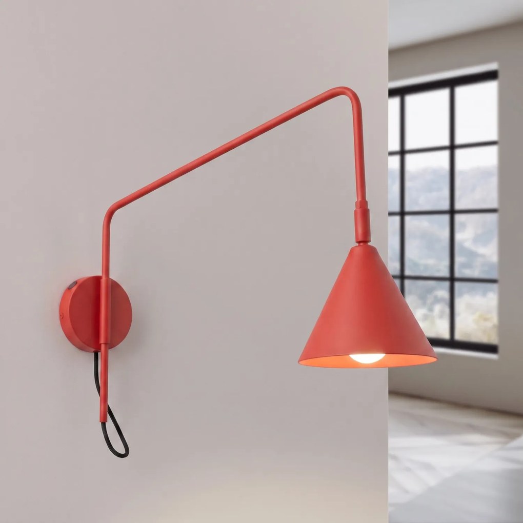 Sollux Lighting Nástěnné svítidlo NOX 1 červené s vypínačem