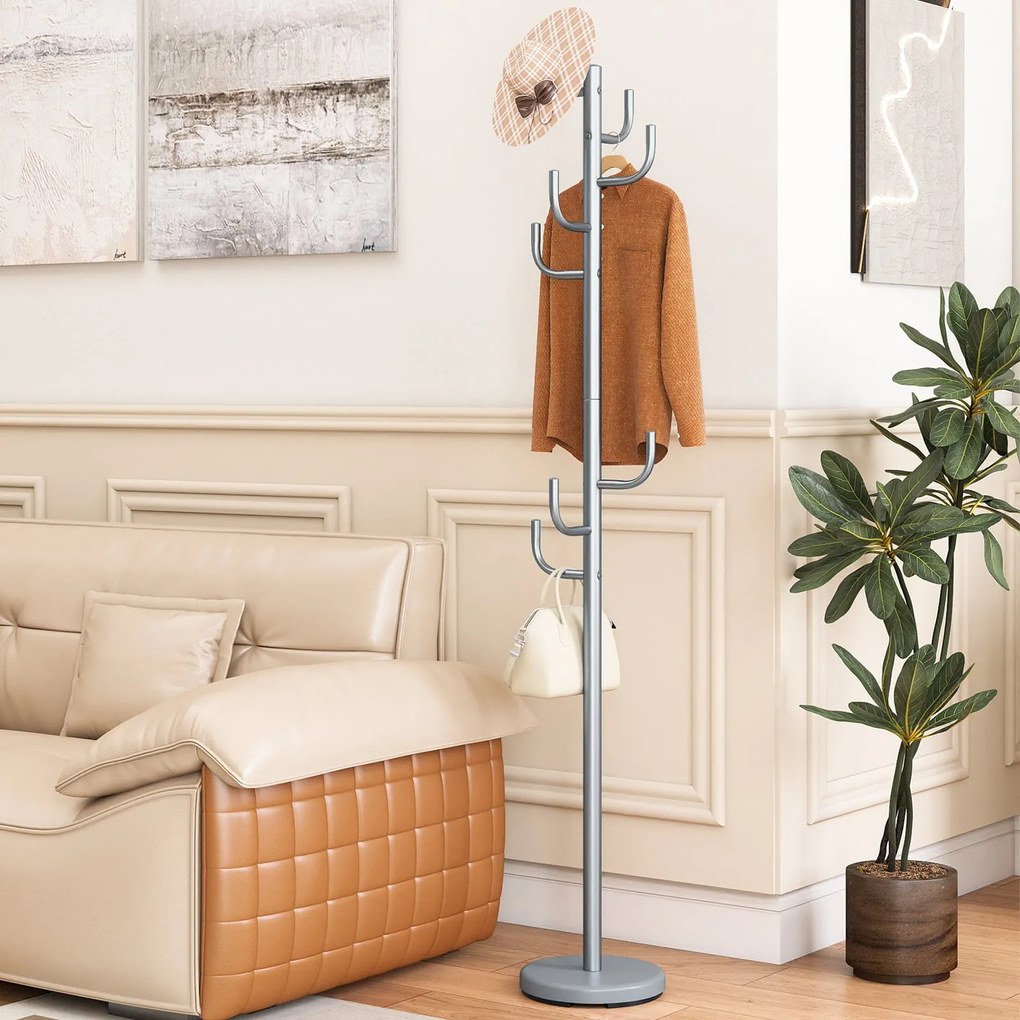 Costway 175 cm Moderní věšák na kabáty 8-hákový věšák na kabáty kaktus