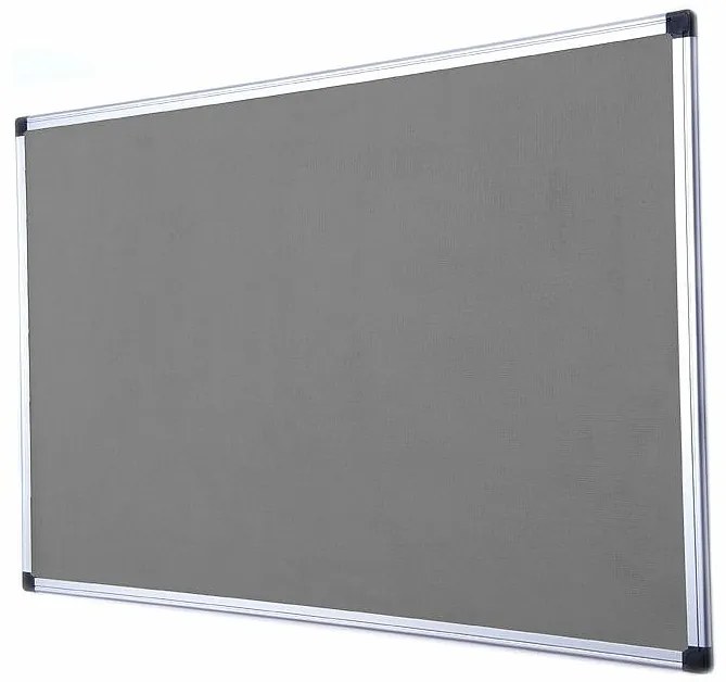 Nehořlavá textilní nástěnka AL rám 120 x 90 cm (šedá)
