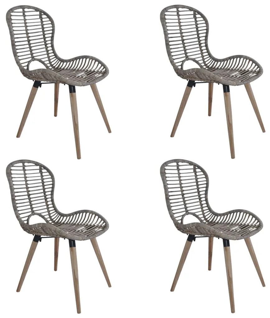Stohovatelné zahradní židle - 4 ks - přírodní ratan | hnědé
