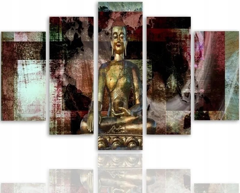 5dílný fotoobraz na plátně Buddha 300x140