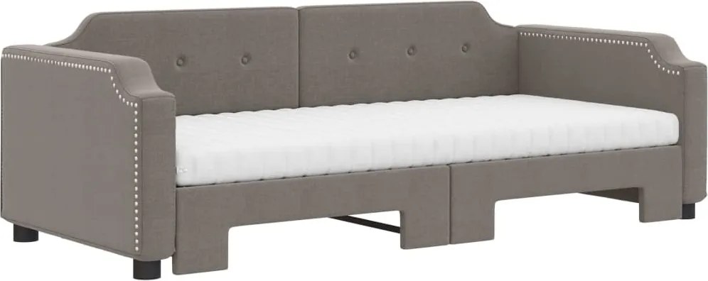 Válenda s přistýlkou a matracemi taupe 100 x 200 cm textil 3197660
