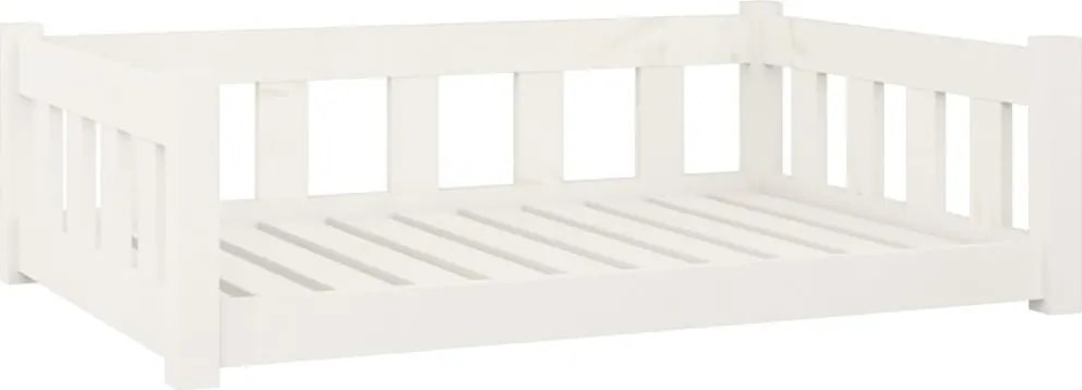 vidaXL Pelíšek pro psy 95,5 x 65,5 x 28 cm masivní borovice [833256] Barva: Bílá