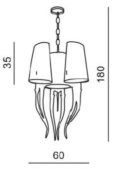 Azzardo AZ1232 - Lustr na řetězu DIABLO 6xE14/11W/230V bílá