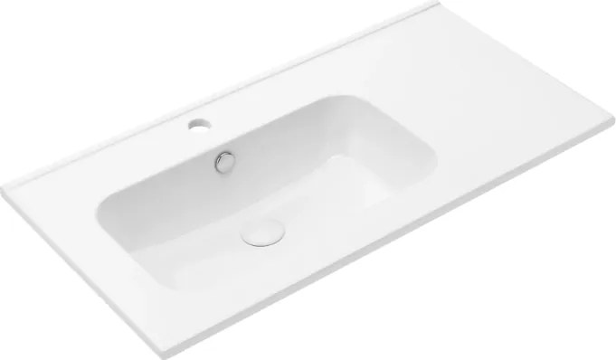UPTrend Obdélníkové keramické umyvadlo do nábytku/zápustné do desky VENTA 90L UP410-900L, bílá lesk