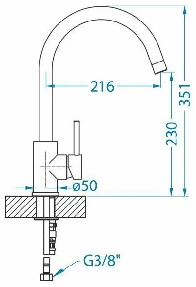ALVEUS 1129039 - Dřezová baterie ROXA 35,1 cm granit/černá
