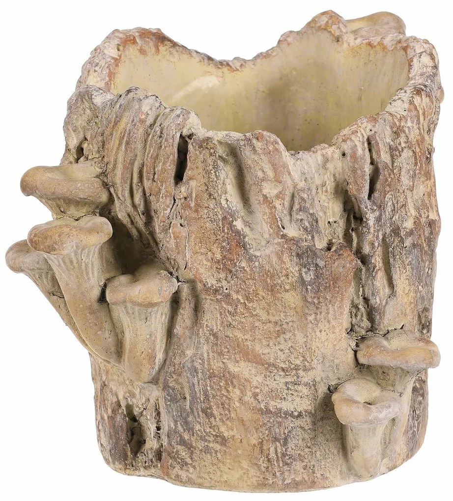 Obal betonový - pařez s houbami, 20 x 18 x 18 cm, 20 cm