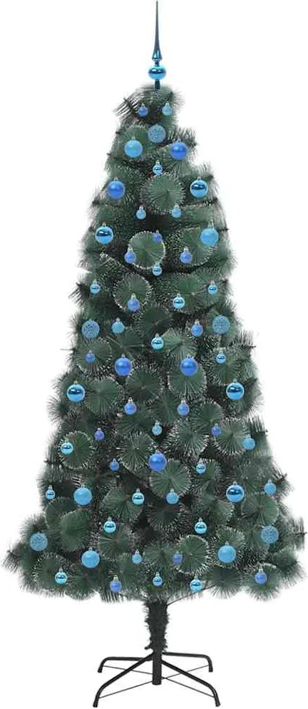 Umělý osvětlený vánoční stromeček se sadou koulí Zelená 210 cm 3396185