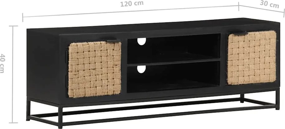 TV stolek 120 x 30 x 40 cm masivní mangovníkové dřevo 323496