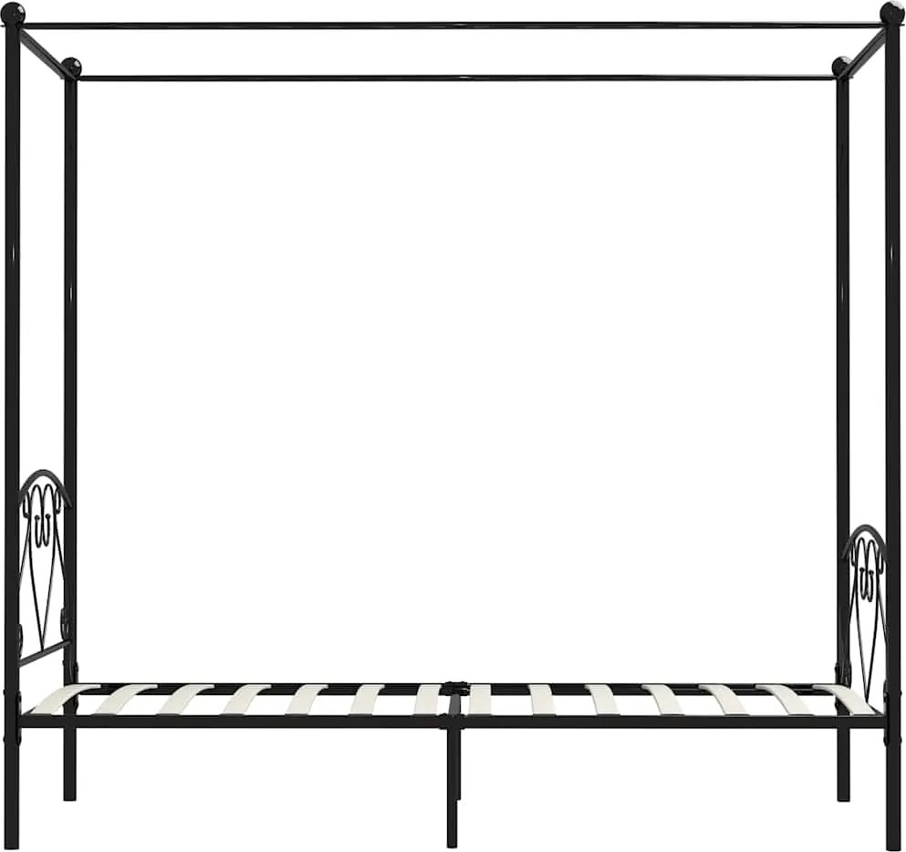 Rám postele s nebesy černý kovový 120 x 200 cm 284435